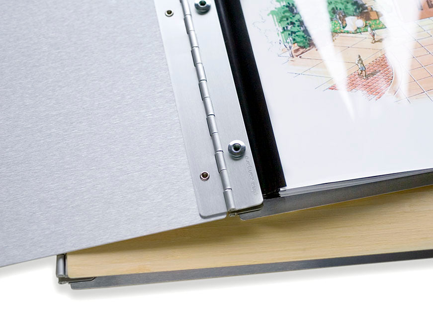 Pina Zangaro Bamboo 11"x17" Landscape Screwpost Portfolio Book - Amber ...